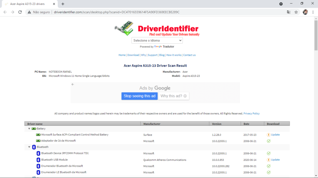 DriverIdentifier para Windows Download