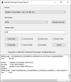 USB Disk Storage Format Tool para Windows Download