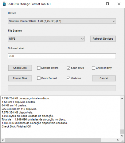 USB Disk Storage Format Tool para Windows Download