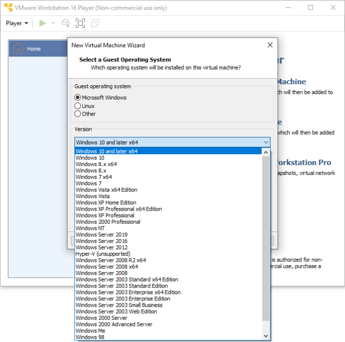 VMware Workstation Player para Windows Download