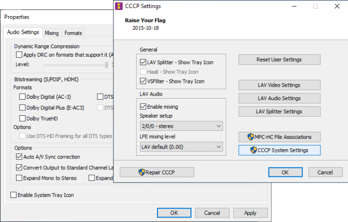 CCCP: Combined Community Codec Pack para Windows Download
