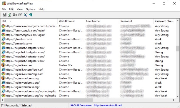 WebBrowserPassView para Windows Download