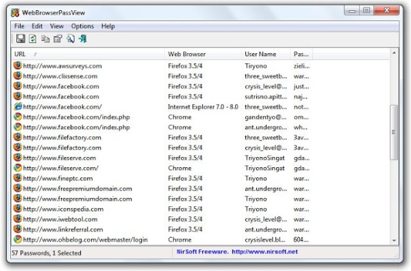 WebBrowserPassView para Windows Download