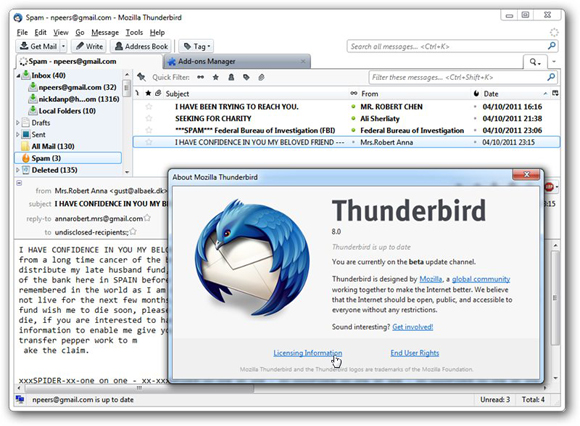 Mozilla Thunderbird Portátil para Windows Download