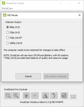 Cliente DroidCam - Versão Clássica - para Windows Download