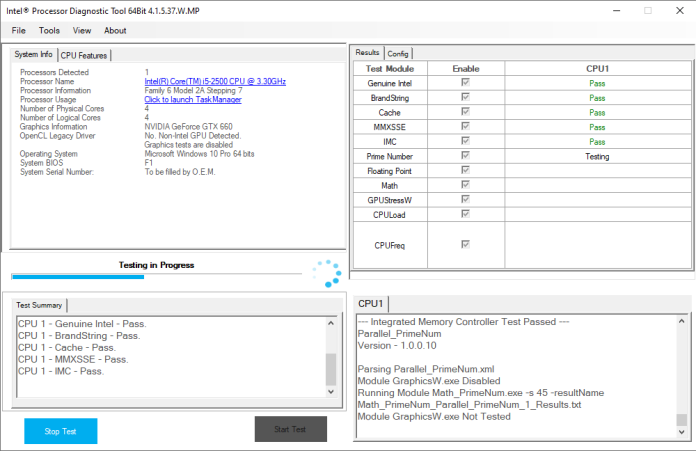 Intel Processor Diagnostic Tool para Windows Download