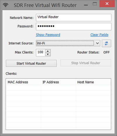 SDR Free Virtual WiFi Router para Windows Donwload
