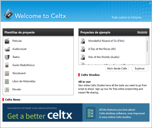 Celtx 2.9.7 para Windows Download - Baixesoft