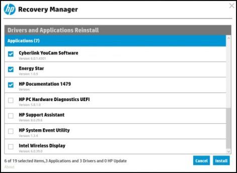 HP Recovery Manager para Windows Download