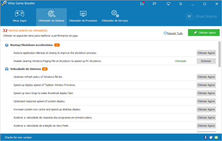 Wise Game Booster para Windows Download - Baixesoft