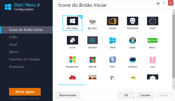 Start Menu 8 para Windows Download - Baixesoft