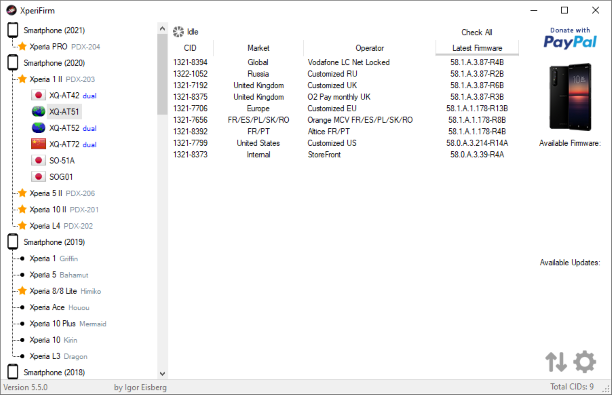 Xperia Firmware Downloader para Windows Download