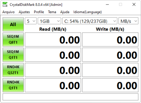 CrystalDiskMark Portable para Windows Download