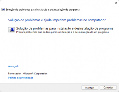 Solução de Problemas para Instalação e Desinstalação do Windows Download