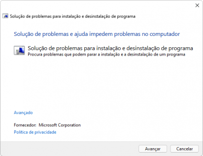 Solução de Problemas para Instalação e Desinstalação do Windows Download