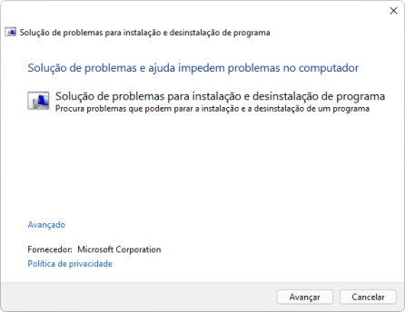 Solução de Problemas para Instalação e Desinstalação do Windows Download