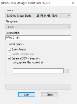 HP USB Disk Storage Format Tool para Windows Download