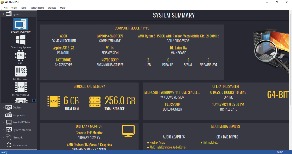 HARDiNFO para Windows Download - Baixesoft