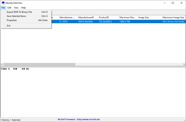 MonitorInfoView para Windows Download