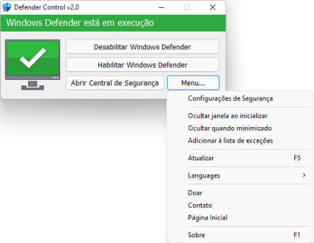 Windows Defender Control Download - Baixesoft