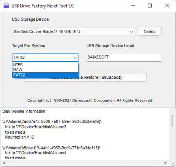 USB Drive Factory Reset Tool para Windows Download
