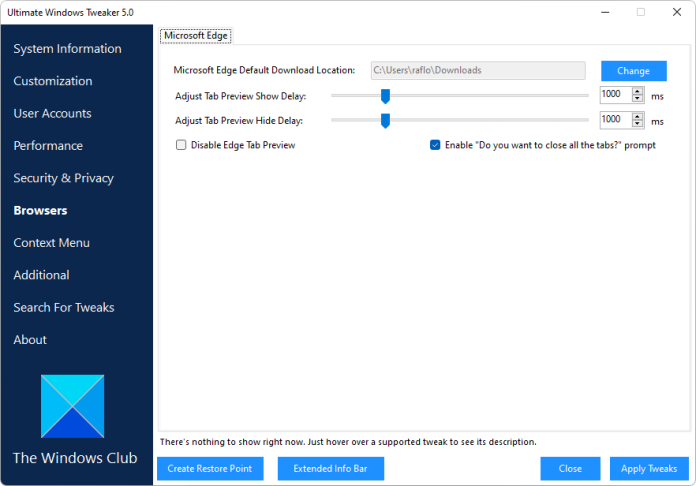 Ultimate Windows Tweaker 5 para Windows 11 Download