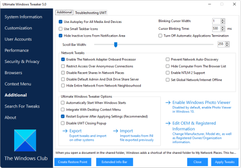 Ultimate Windows Tweaker 5 para Windows 11 Download