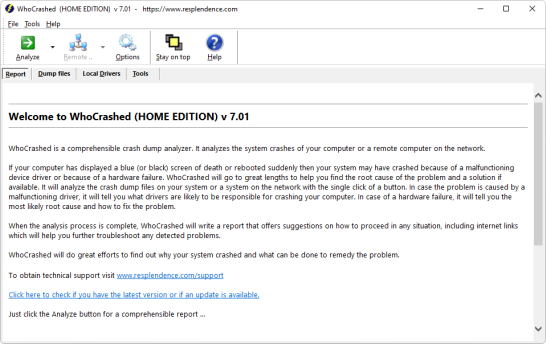 WhoCrashed para Windows Download