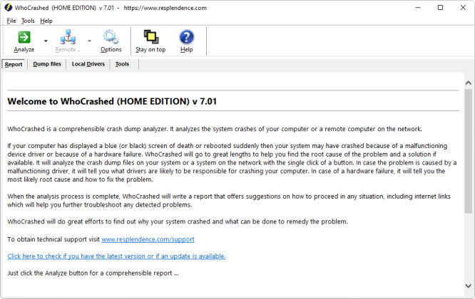 WhoCrashed para Windows Download
