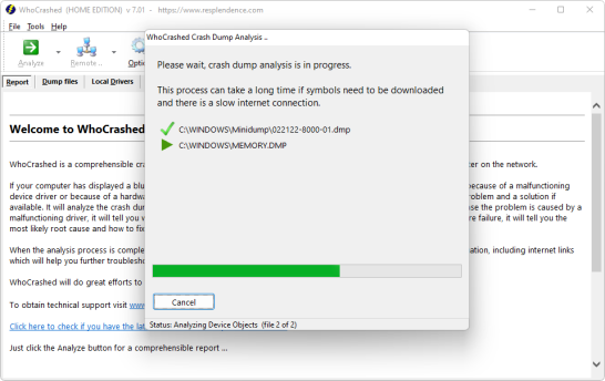 WhoCrashed para Windows Download