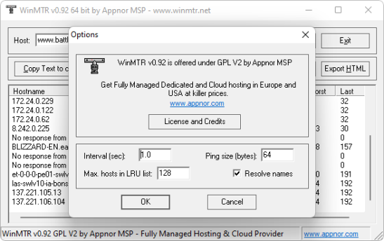 WinMTR para Windows Download